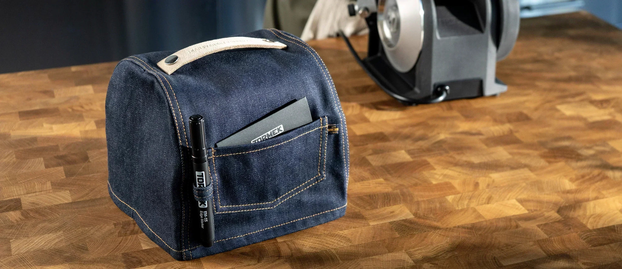 Jeansverket x Tormek - Denim-huva för Tormek T-1